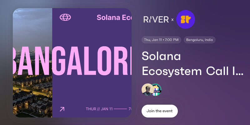 Solana Ecosystem Call IRL - Bangalore, India