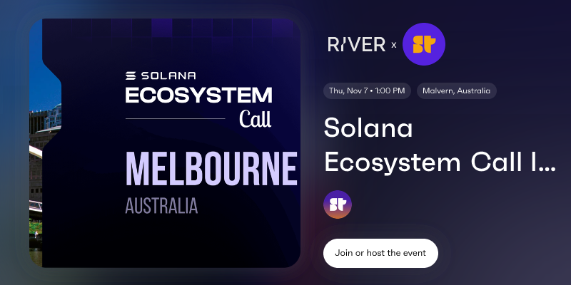 Solana Ecosystem Call IRL - Melbourne
