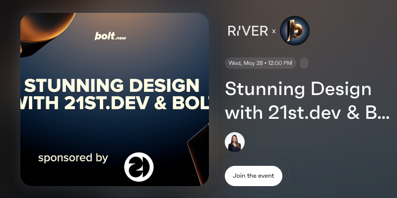 Stunning Design with 21st.dev & Bolt (virtual)