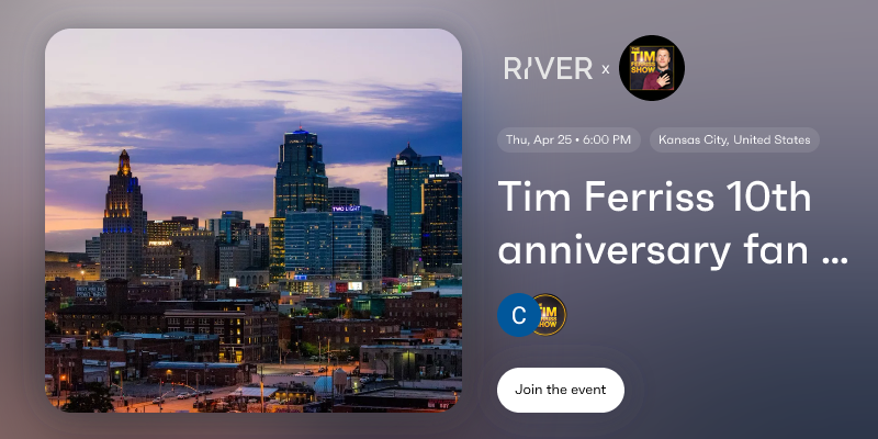 Tim Ferriss 10th anniversary fan meetup Kansas City, MO