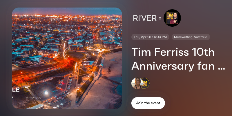 Tim Ferriss 10th Anniversary fan meetup Newcastle, Australia